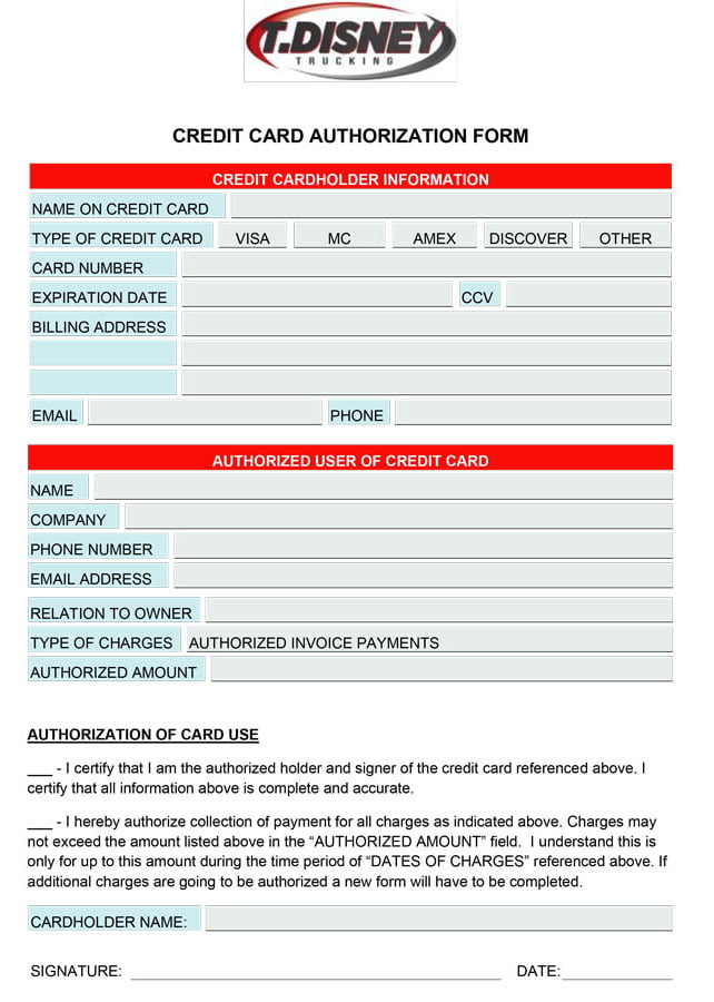 Client Forms - T. Disney Trucking